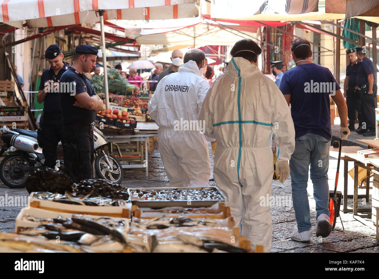 Scene of the mafia killing of Andrea Cusimano, 30, at the Cape Market ...
