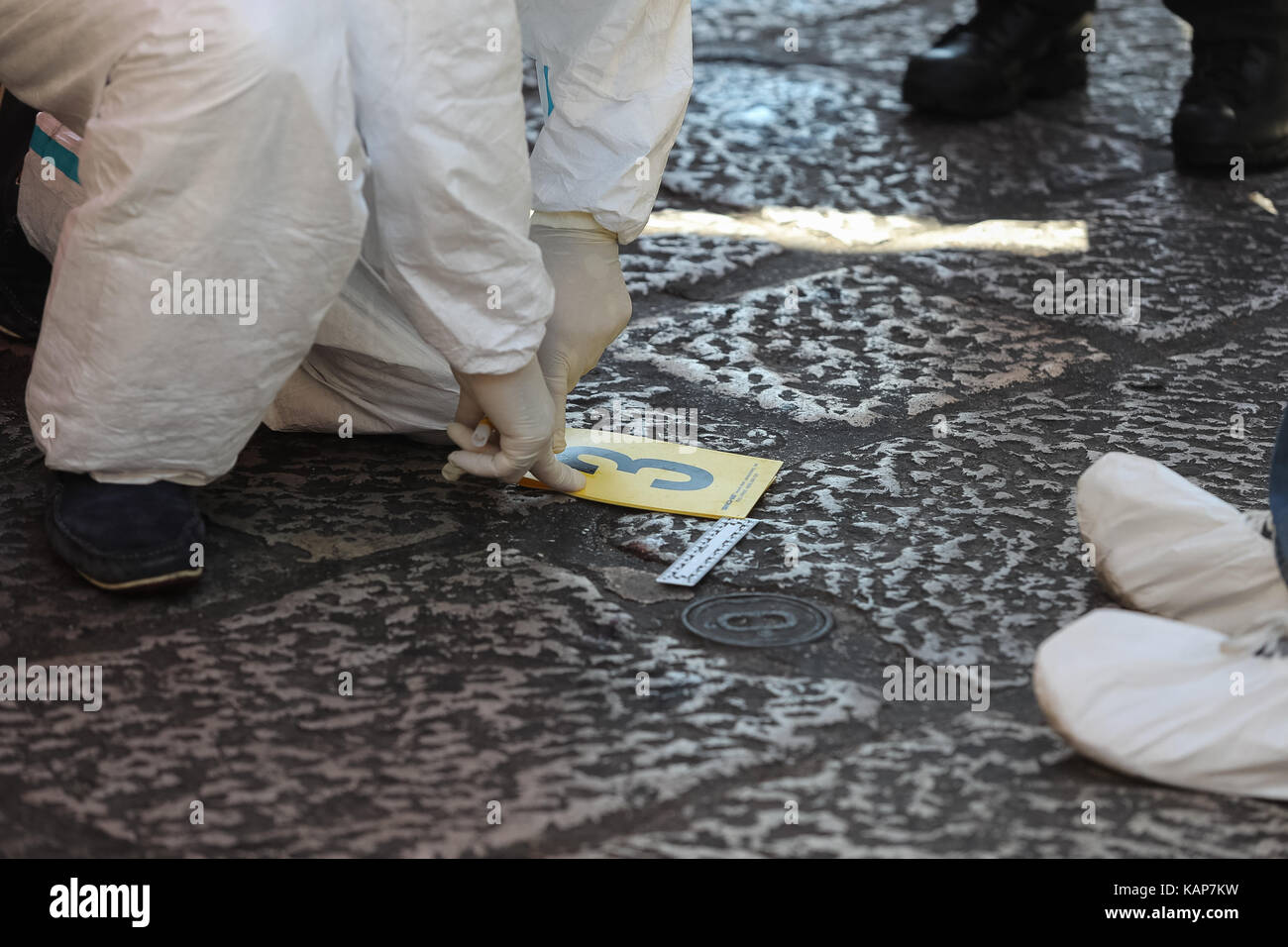 Scene of the mafia killing of Andrea Cusimano, 30, at the Cape Market ...