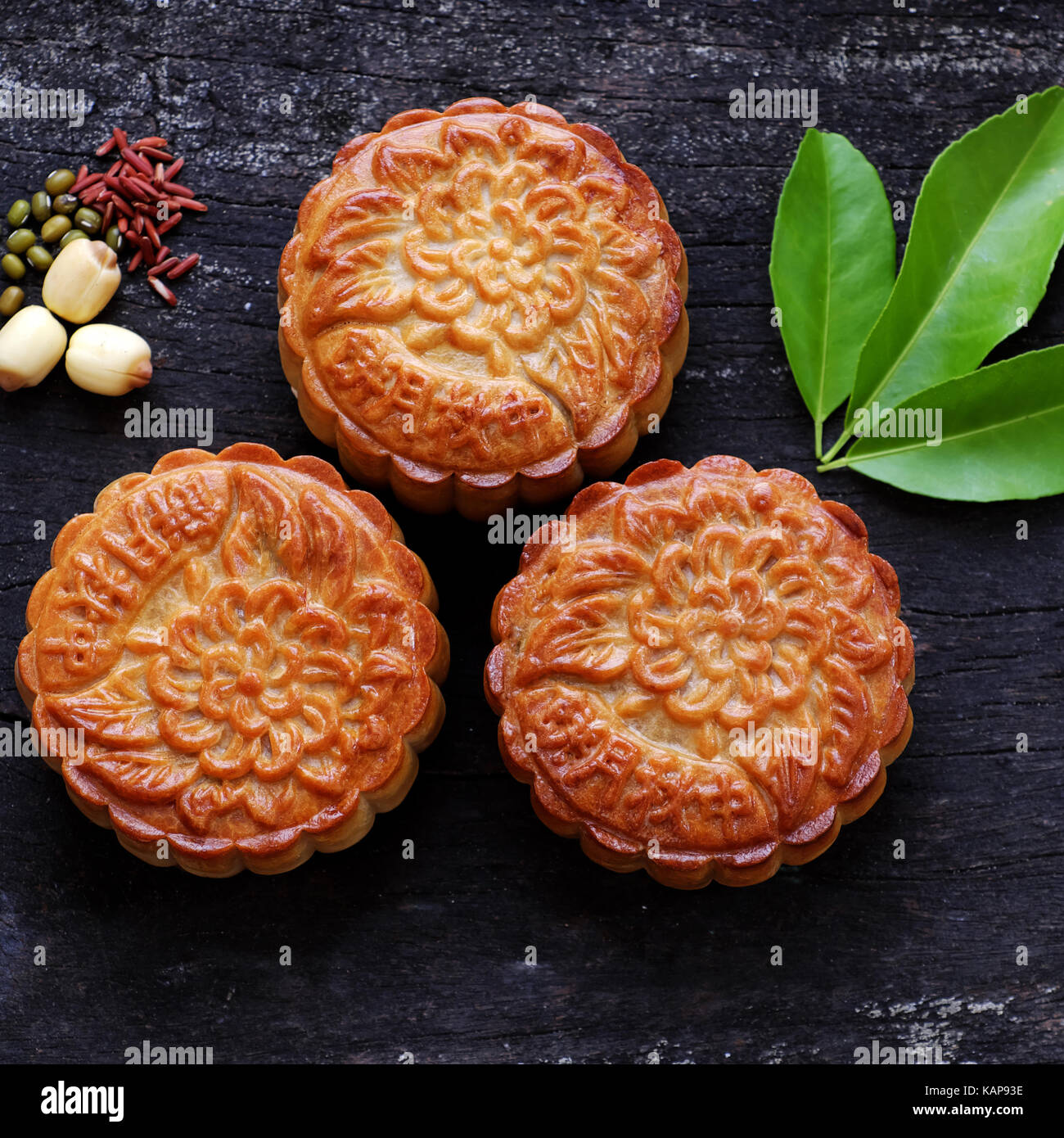 Vietnamese sweet food for mid autumn festival when full moon, moon cake ...