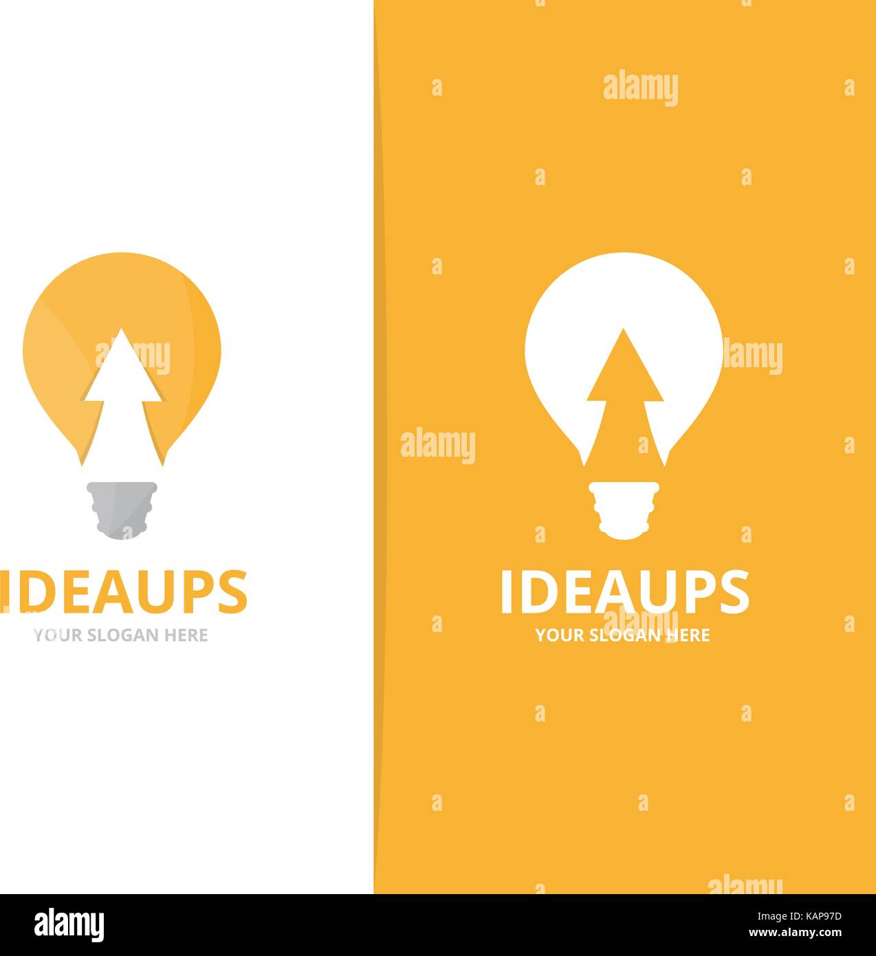 Vector lamp and arrow up logo combination. Lightbulb and growth symbol ...
