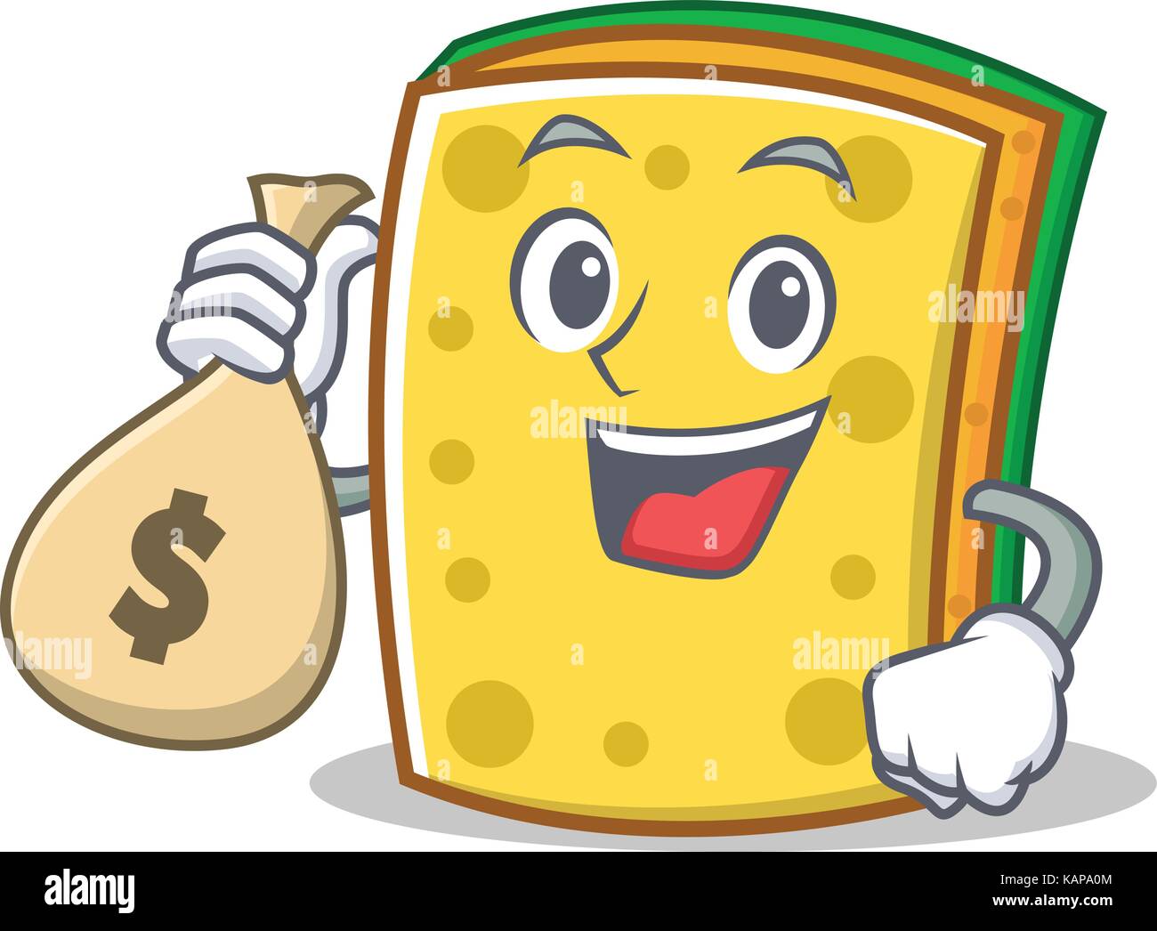With money bag sponge cartoon character funny Stock Vector Image & Art ...