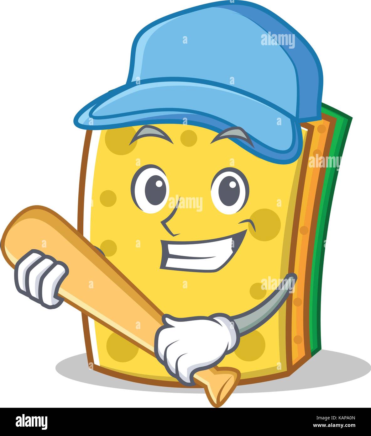 Playing baseball sponge cartoon character funny Stock Vector Image ...