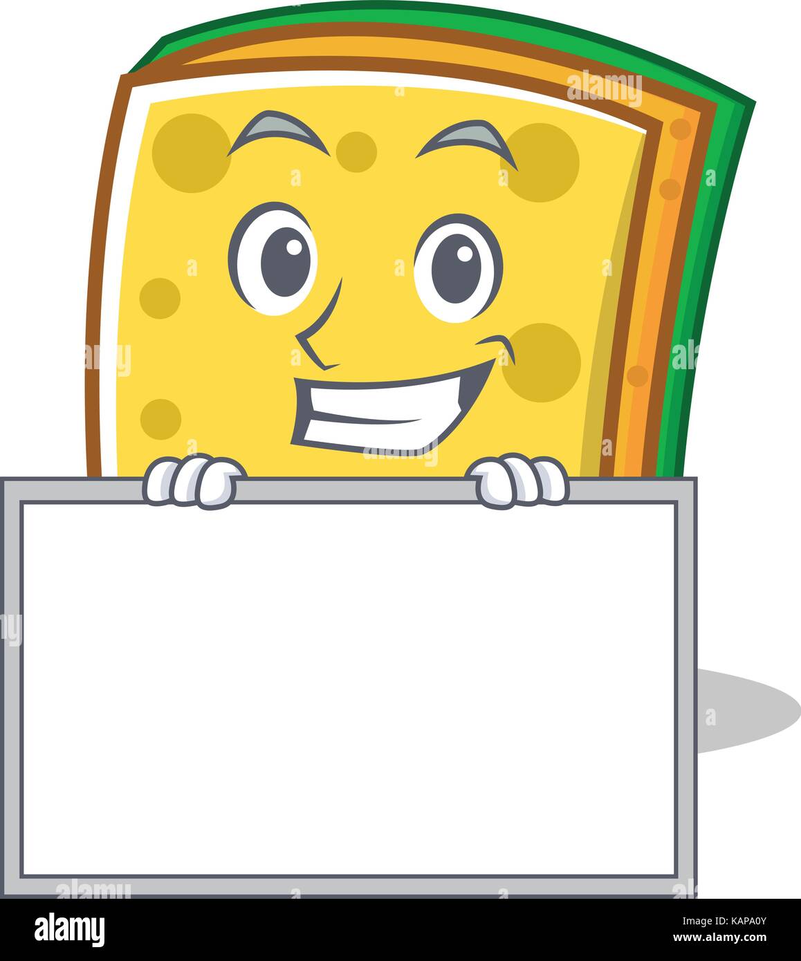 Grinning with board sponge cartoon character funny Stock Vector Image ...