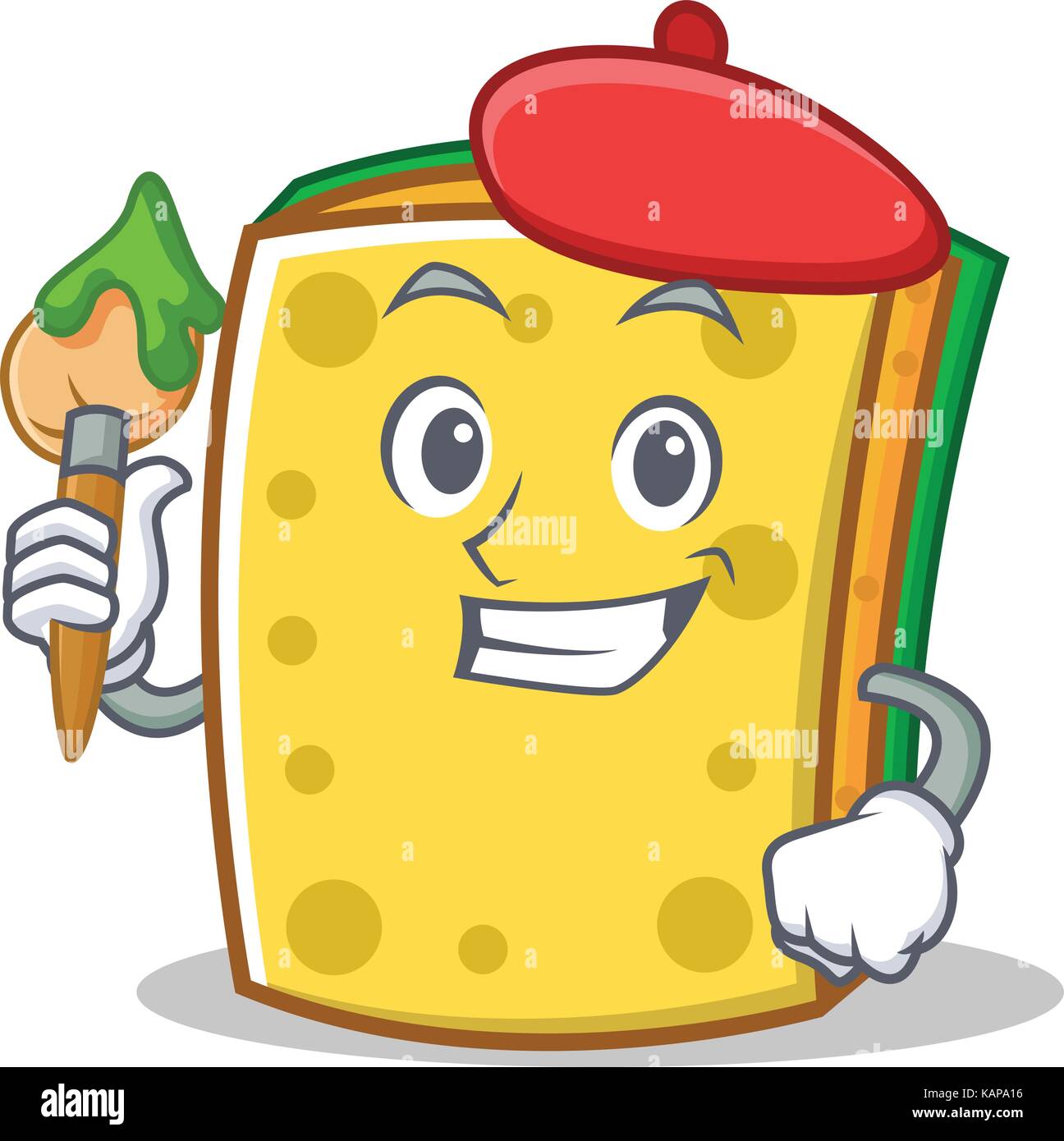 Artist sponge cartoon character funny Stock Vector Image & Art - Alamy