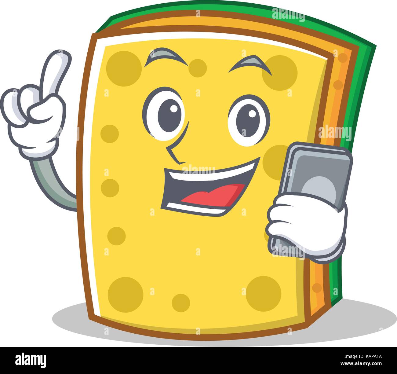With phone sponge cartoon character funny Stock Vector Image & Art - Alamy