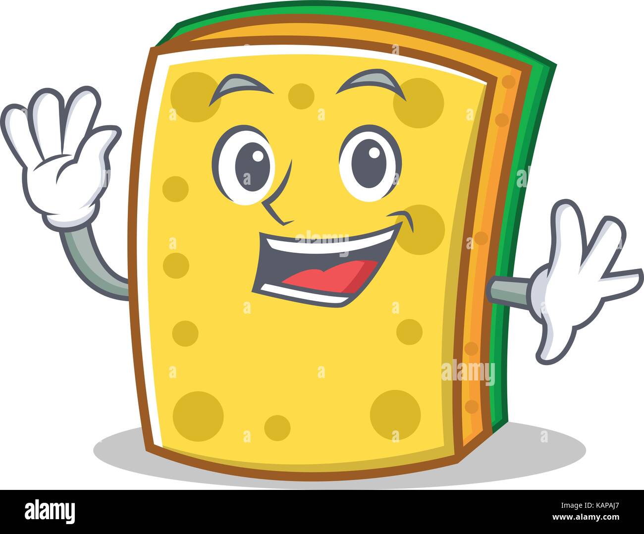 Waving sponge cartoon character funny Stock Vector Image & Art - Alamy