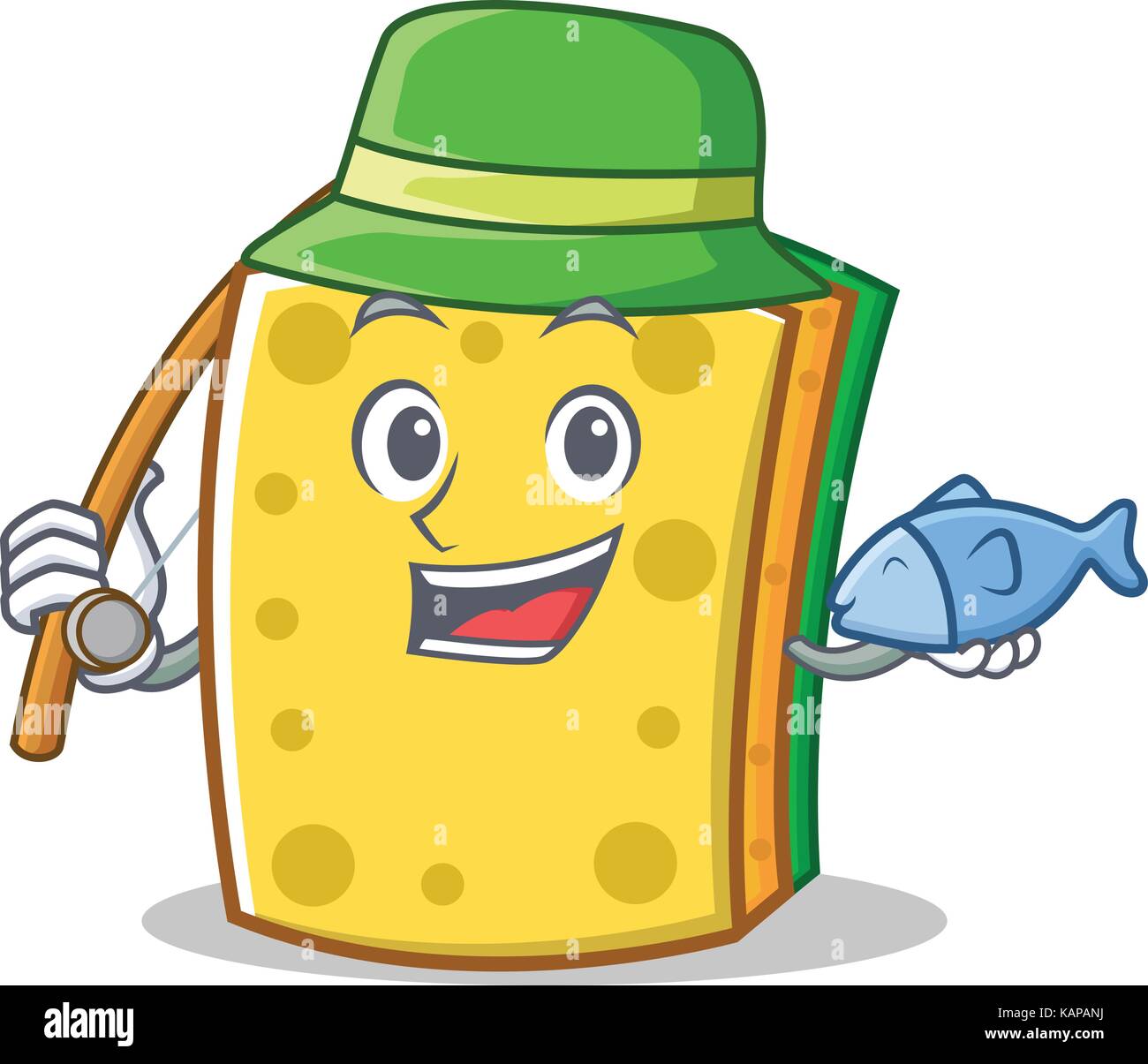 Fishing sponge cartoon character funny Stock Vector Image & Art - Alamy