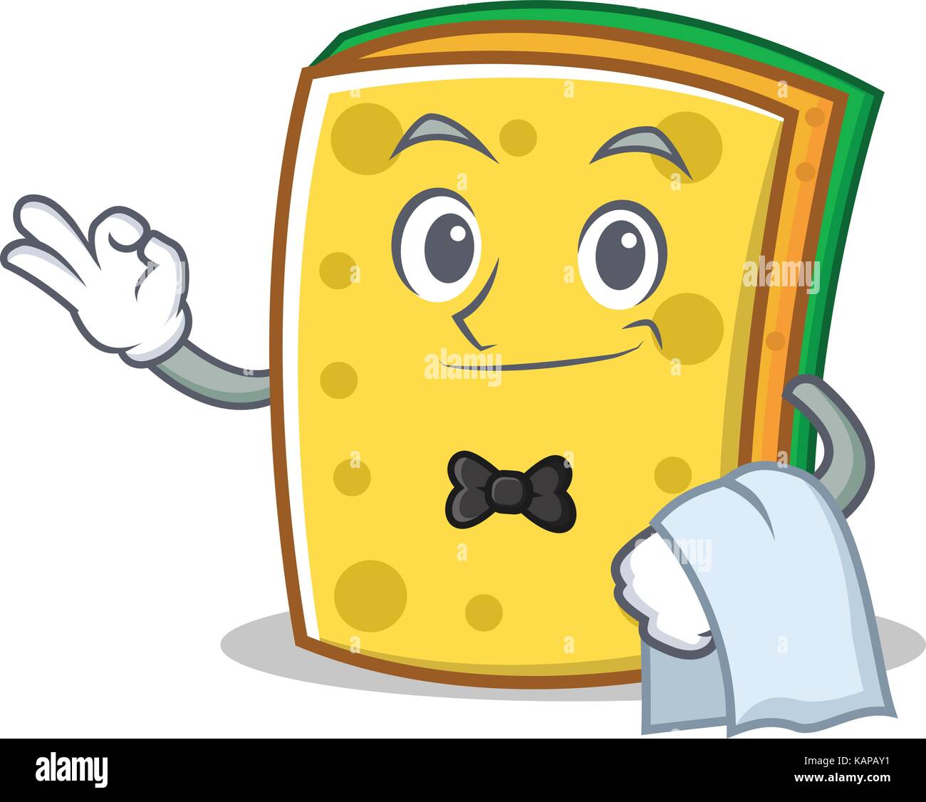 Waiter sponge cartoon character funny Stock Vector Image & Art - Alamy