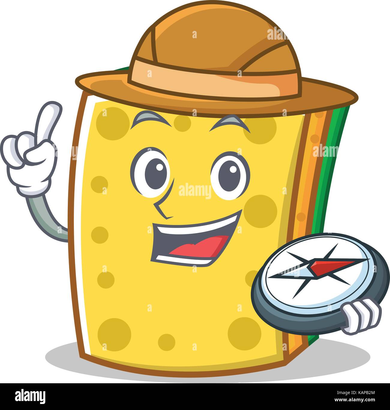 Explorer sponge cartoon character funny Stock Vector Image & Art - Alamy