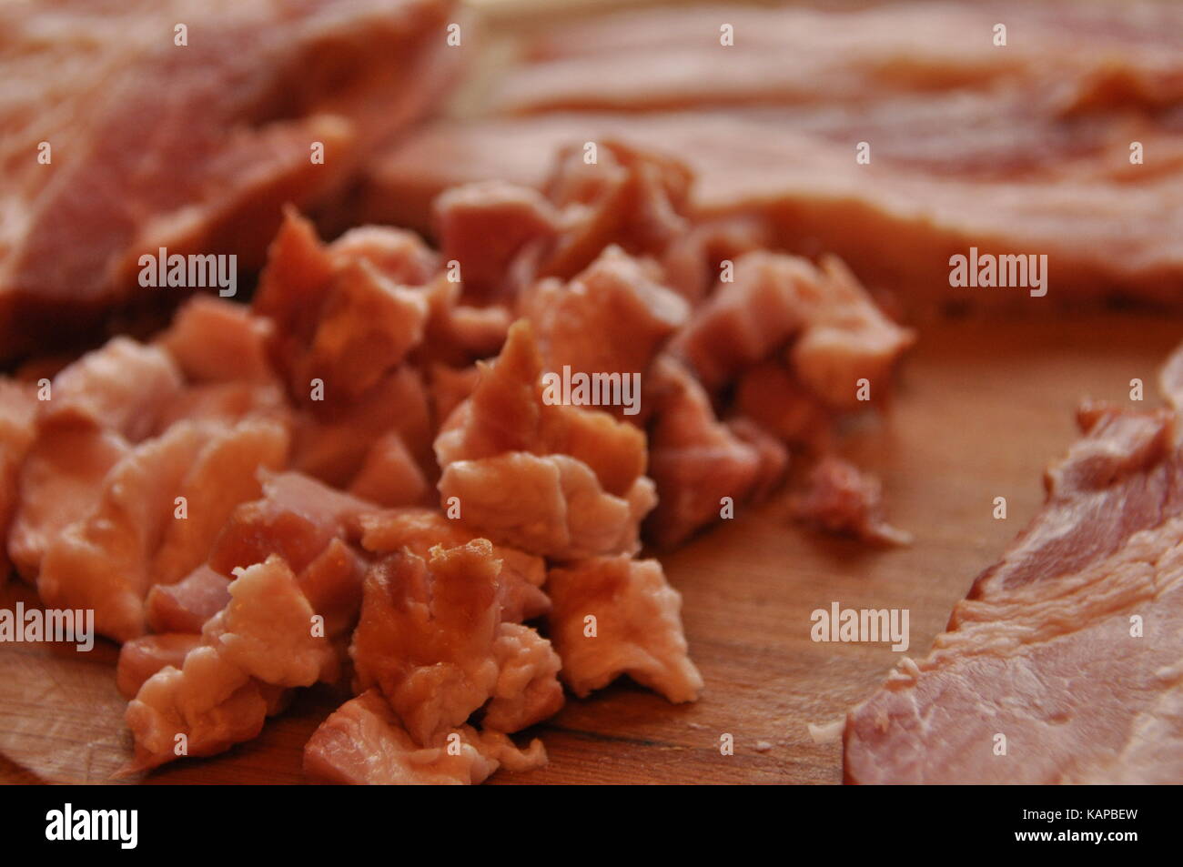 Bacon. Raw, smoked pork. Component dishes Stock Photo - Alamy