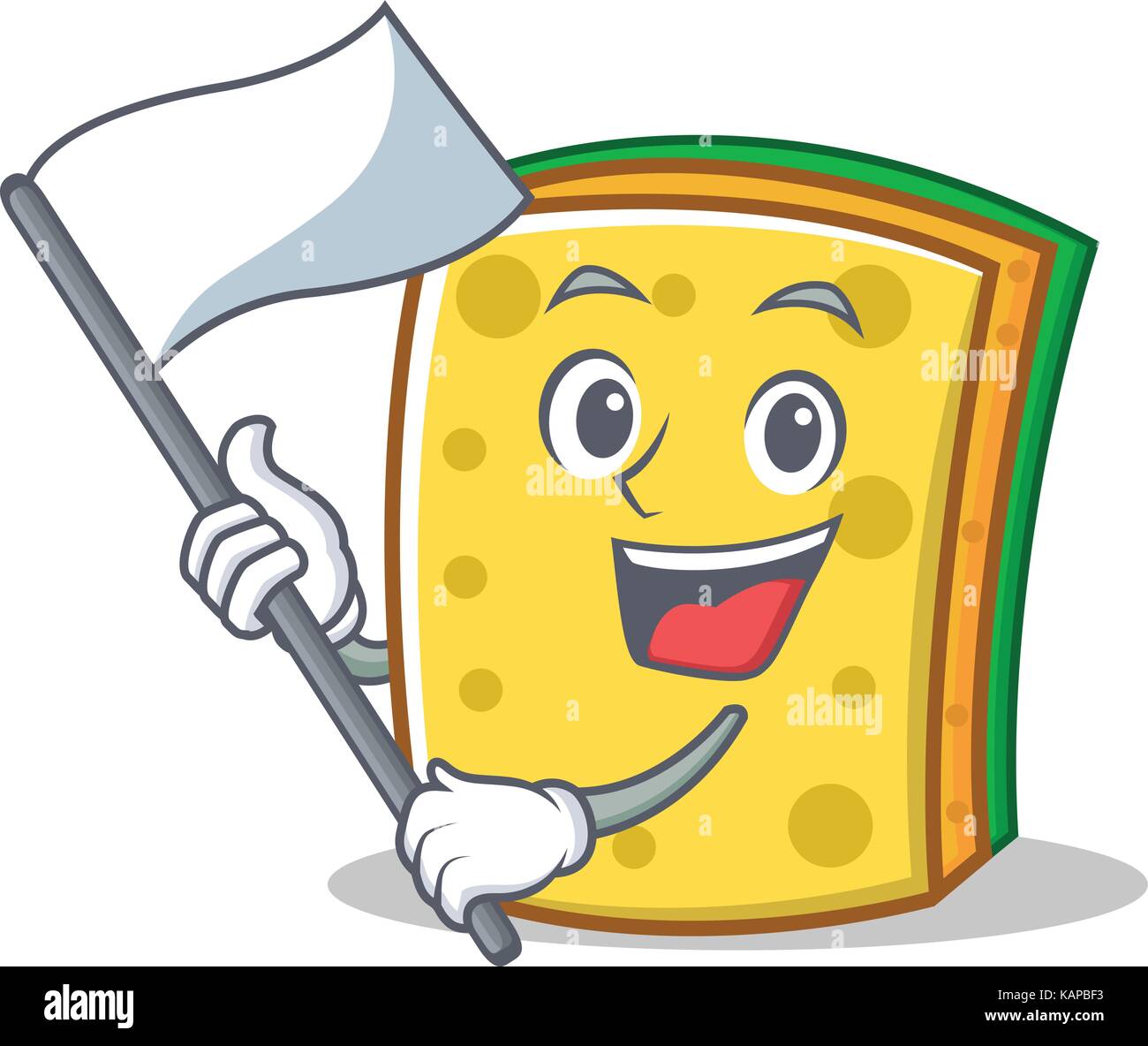 With flag sponge cartoon character funny Stock Vector Image & Art - Alamy