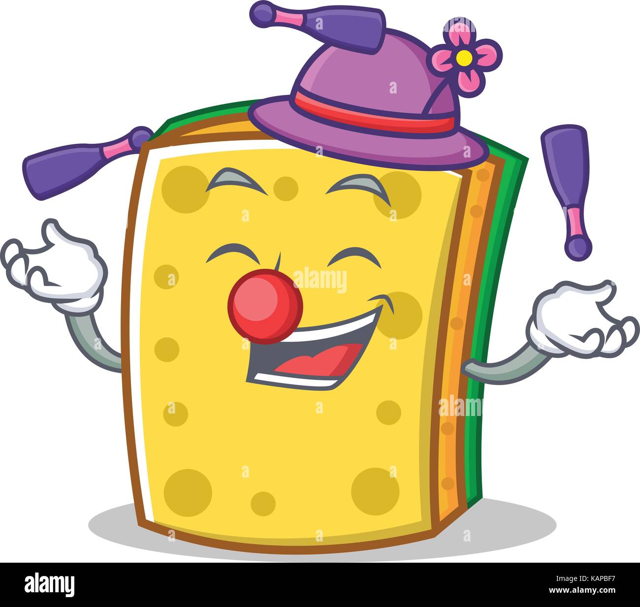 Juggling sponge cartoon character funny Stock Vector Image & Art - Alamy
