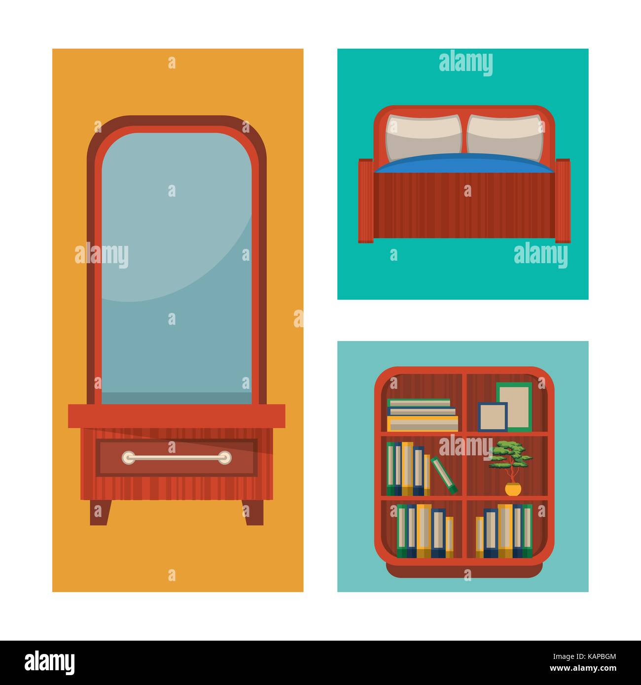 Old library interior graphic Cut Out Stock Images & Pictures - Alamy