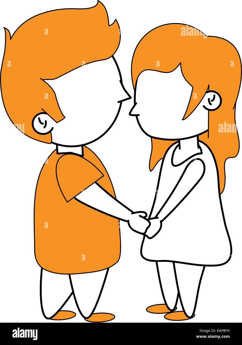 Cute kids in love cartoon Stock Vector Image & Art - Alamy