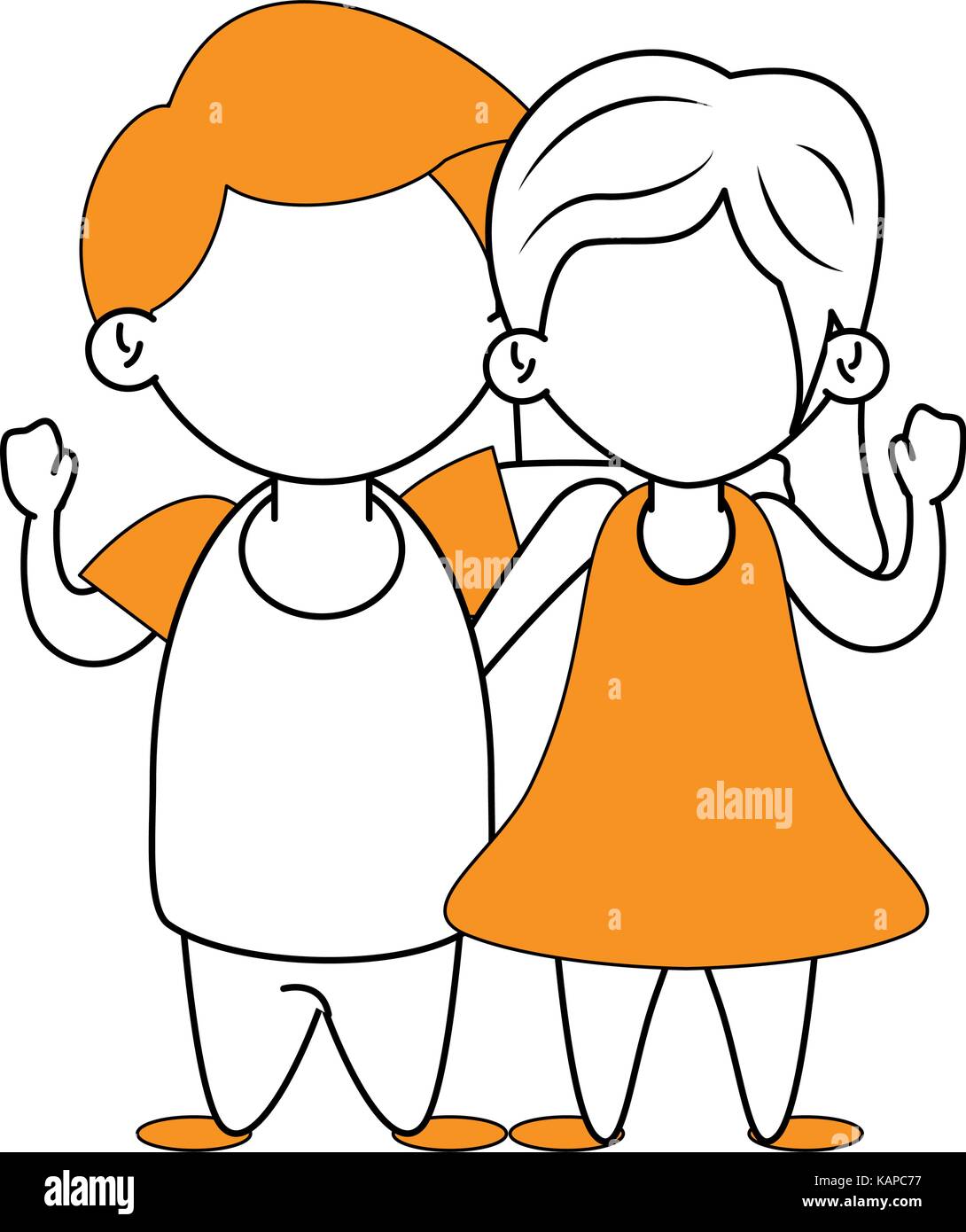 Cute kids in love cartoon Stock Vector Image & Art - Alamy