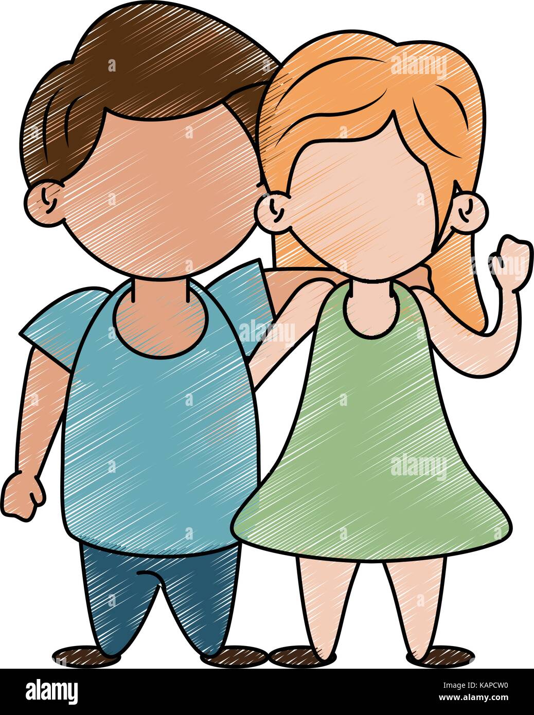 Cute kids in love cartoon Stock Vector Image & Art - Alamy