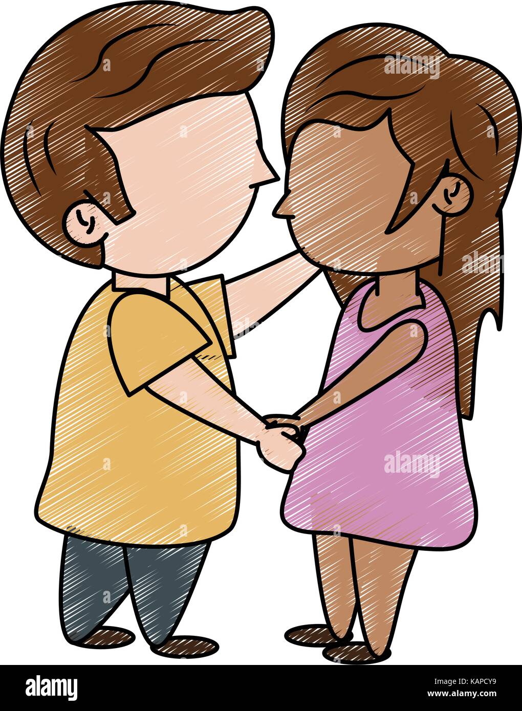 Cute kids in love cartoon Stock Vector Image & Art - Alamy