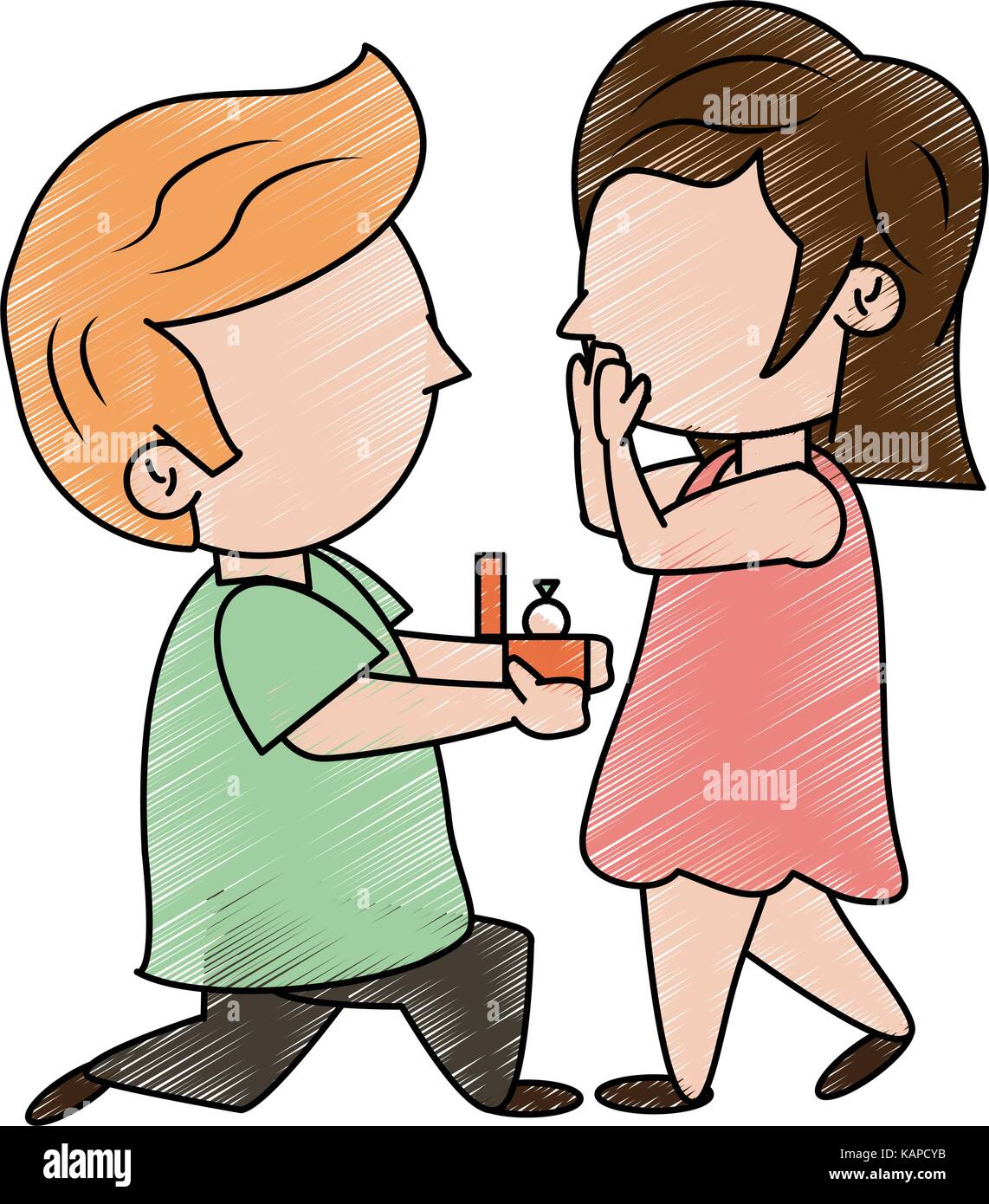 Cute kids in love cartoon Stock Vector Image & Art - Alamy