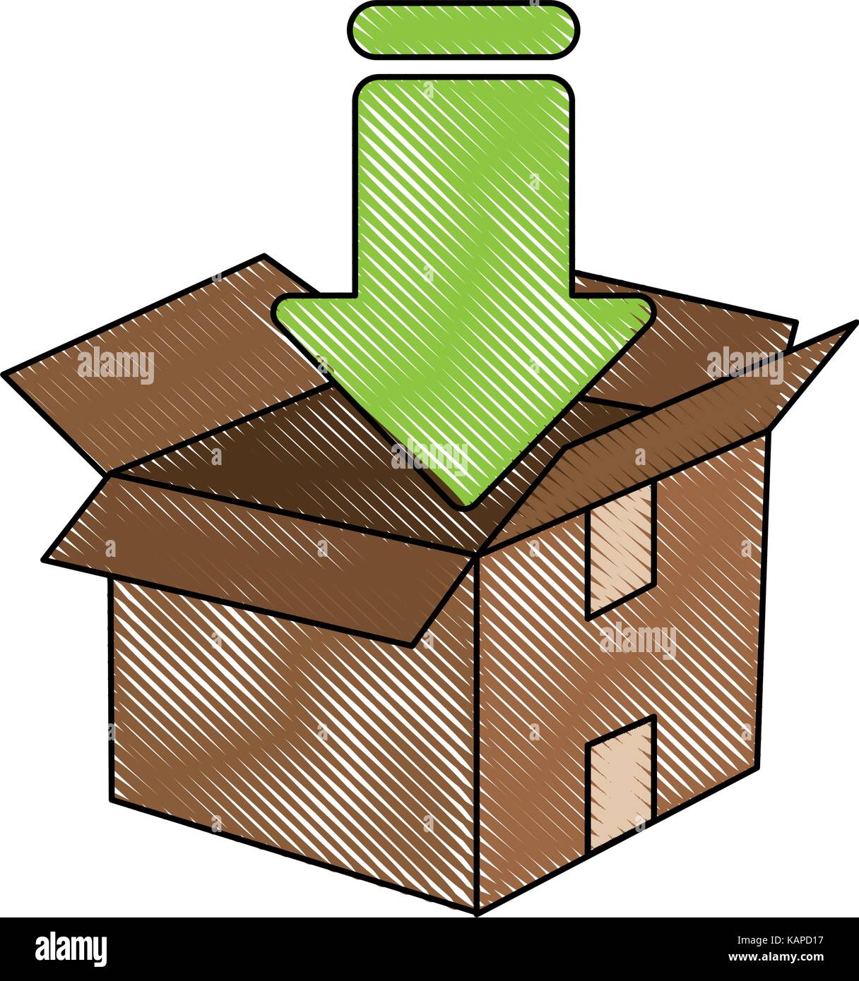 Downloading in box Stock Vector Image & Art - Alamy