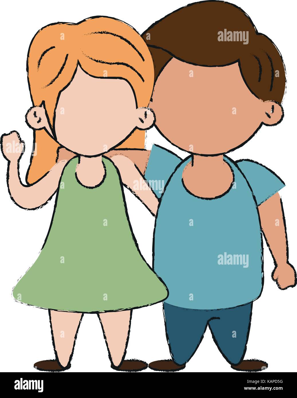 Cute kids in love cartoon Stock Vector Image & Art - Alamy