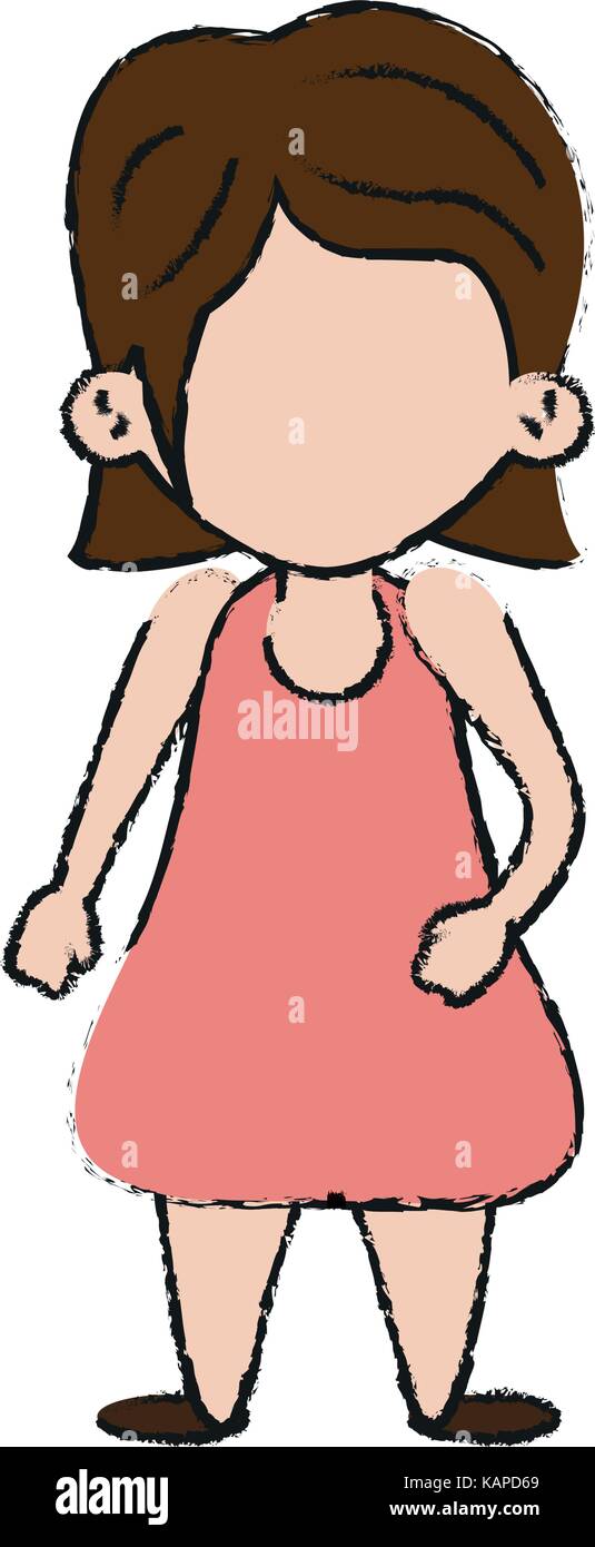 Kid girl faceless Stock Vector Image & Art - Alamy