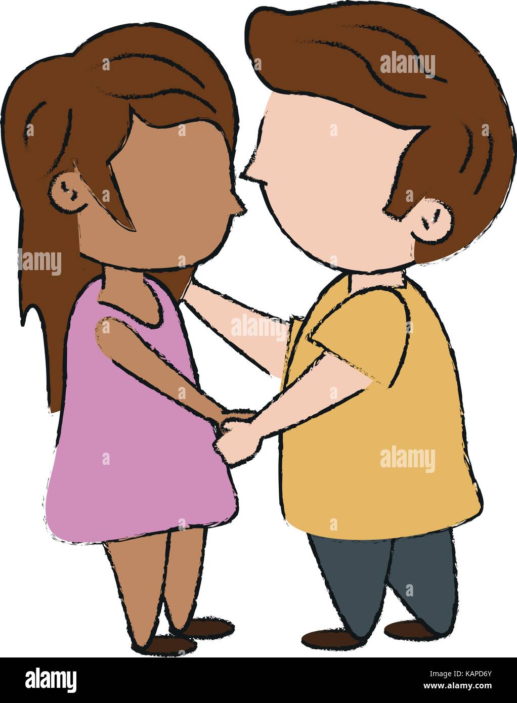 Cute kids in love cartoon Stock Vector Image & Art - Alamy