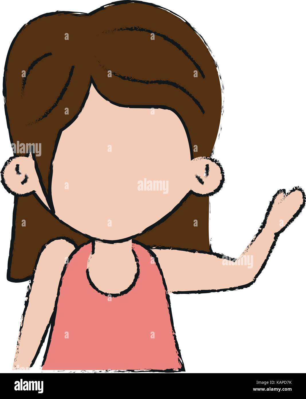 Kid girl faceless Stock Vector Image & Art - Alamy