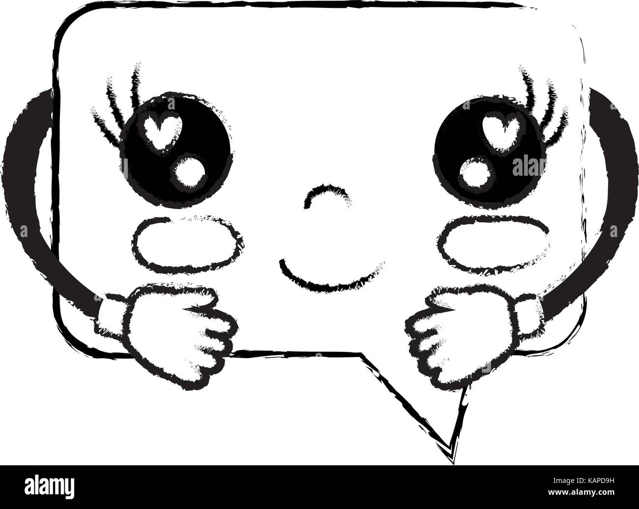 figure kawaii cute happy chat bubble Stock Vector Image & Art - Alamy