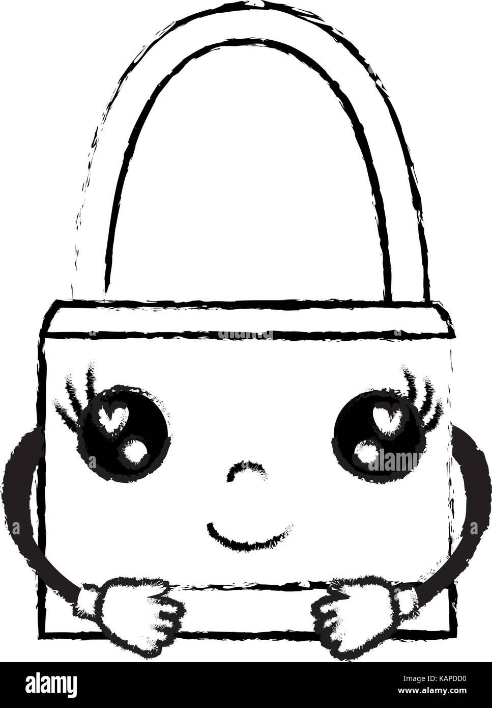 figure kawaii cute happy padlock security Stock Vector Image & Art - Alamy