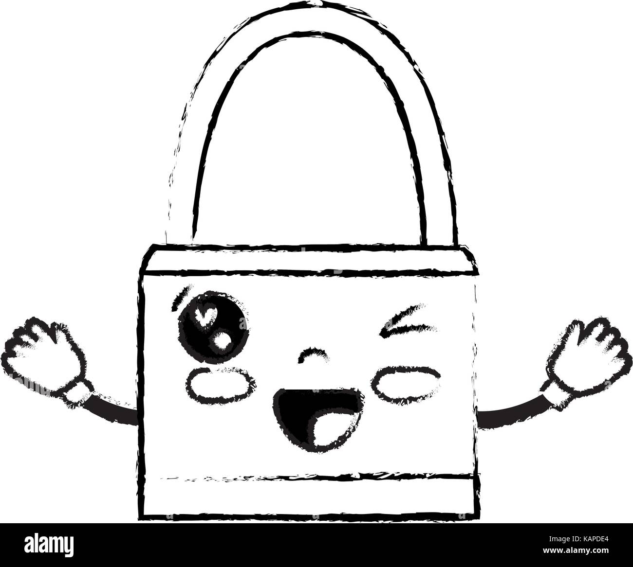 figure kawaii cute funny padlock security Stock Vector Image & Art - Alamy