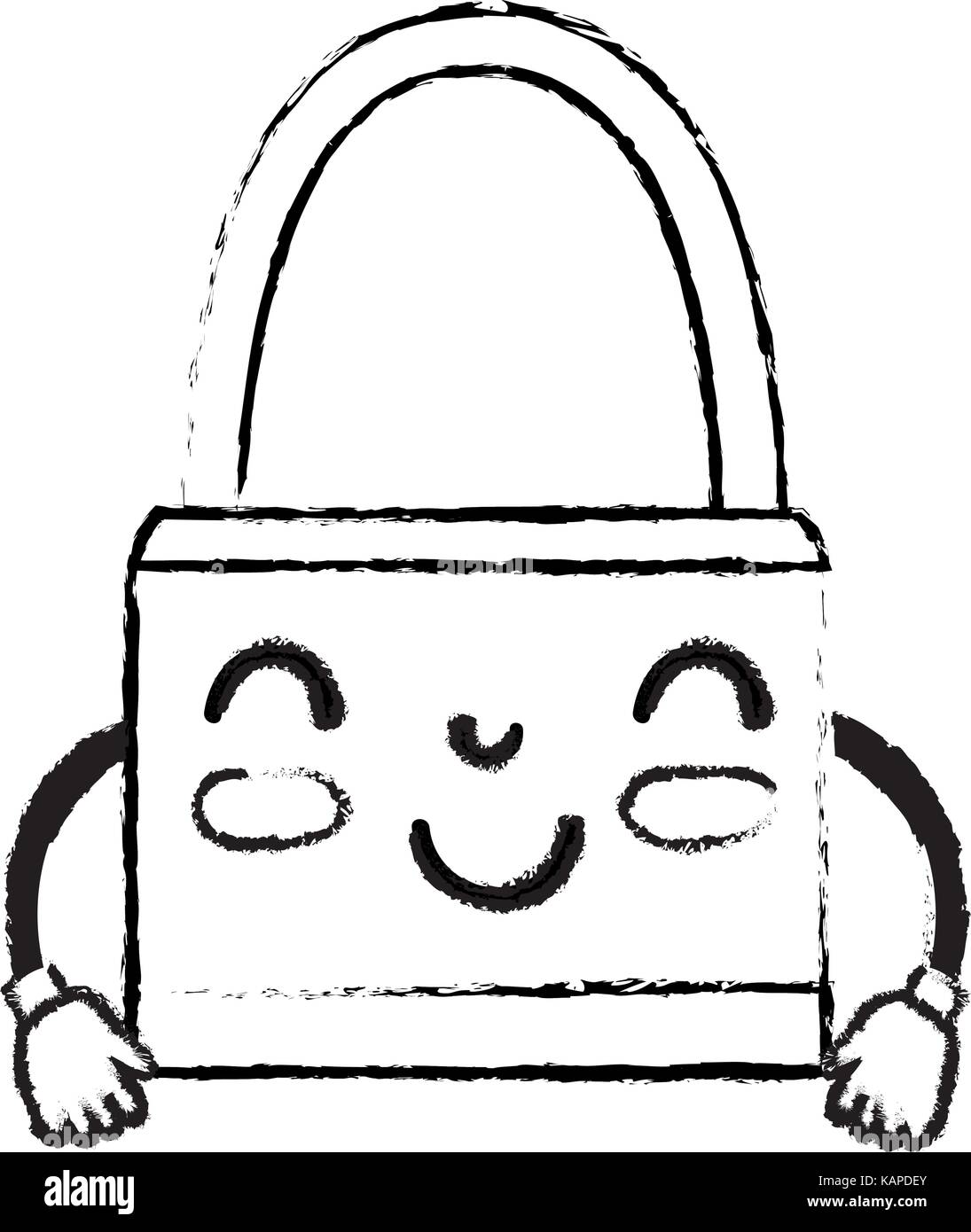 figure kawaii cute happy padlock security Stock Vector Image & Art - Alamy