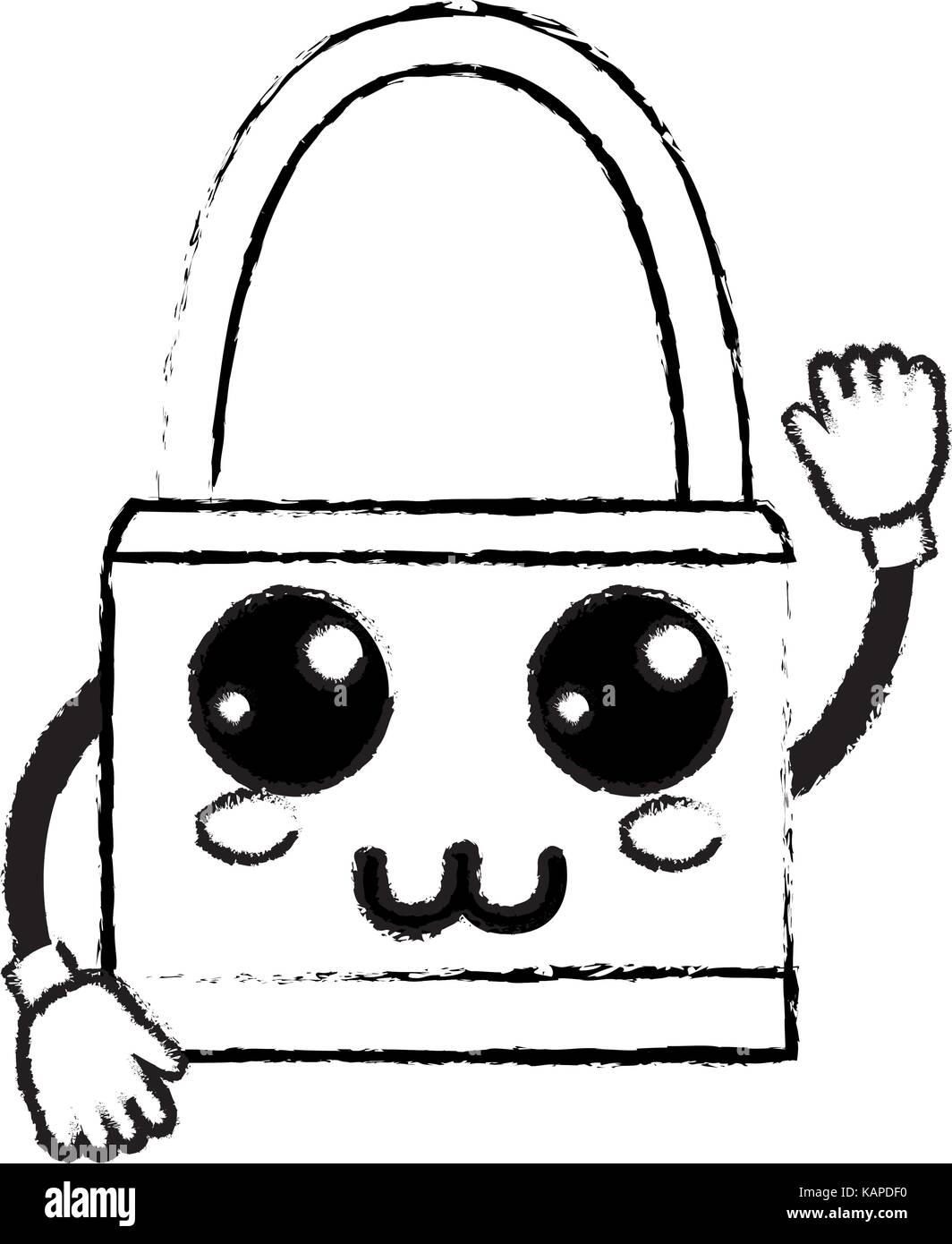 figure kawaii cute happy padlock security Stock Vector Image & Art - Alamy