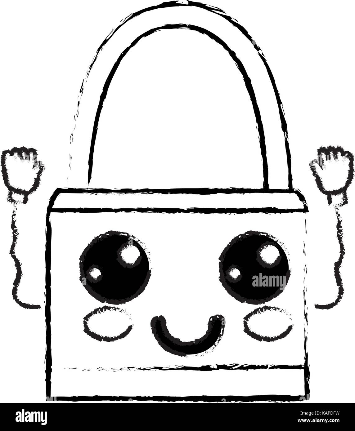 figure kawaii cute happy padlock security Stock Vector Image & Art - Alamy