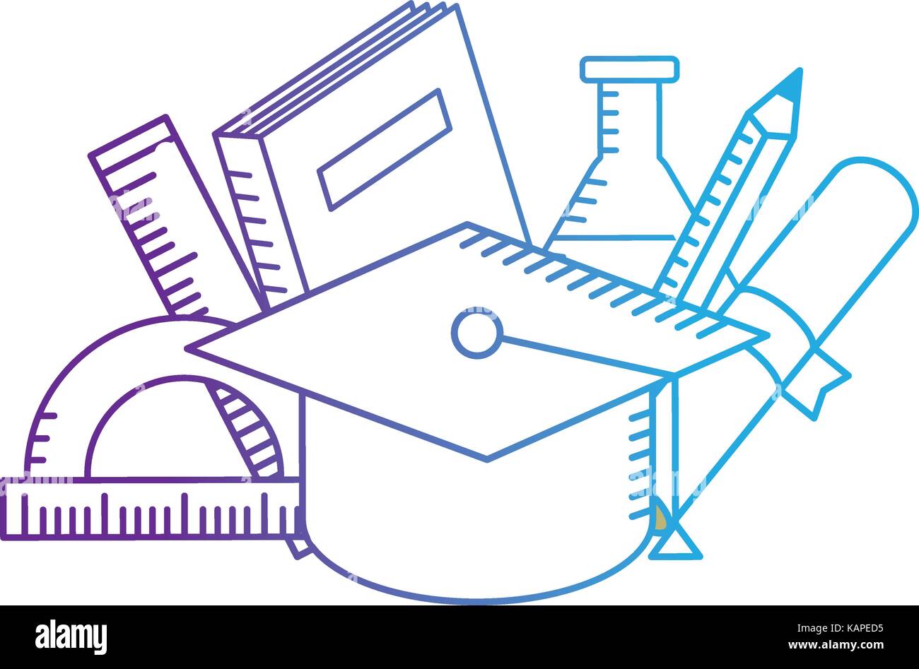 line school tool elements to education study Stock Vector Image & Art ...