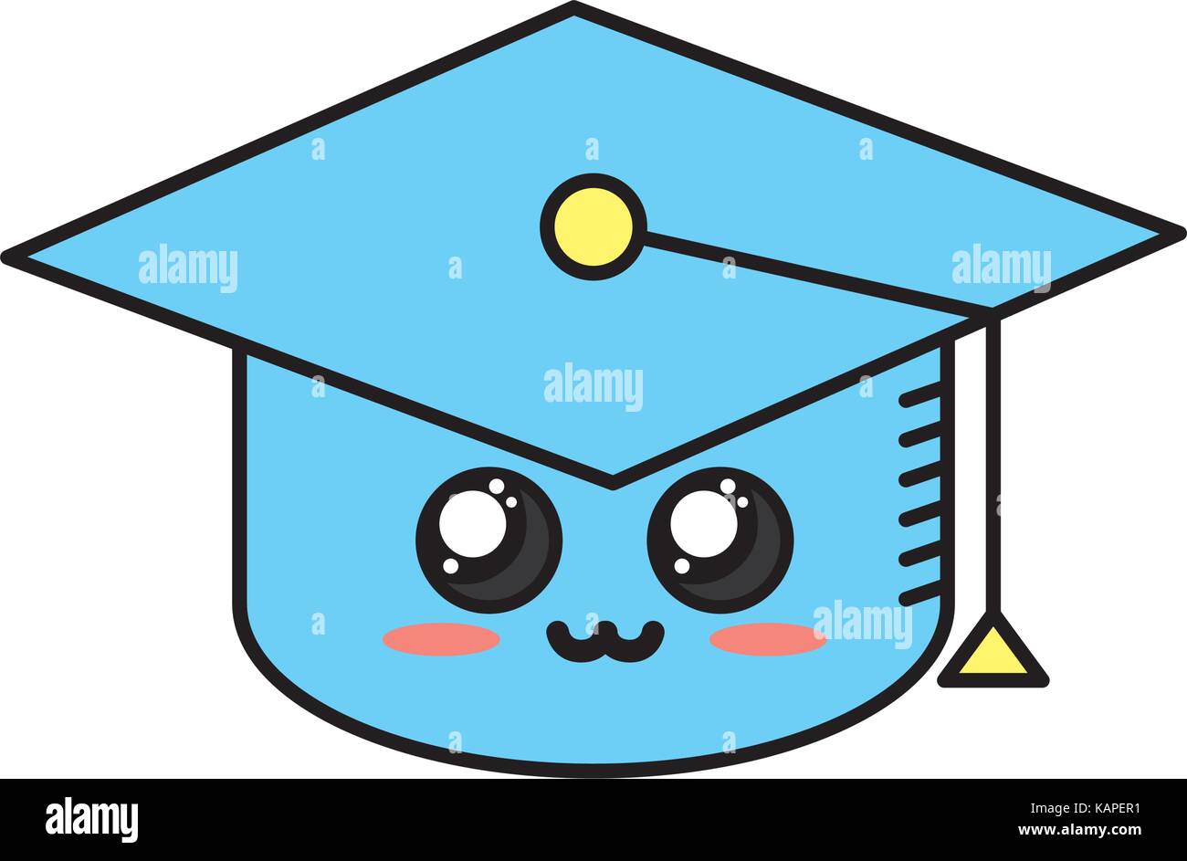 kawaii cute tender cap graduation Stock Vector Image & Art - Alamy