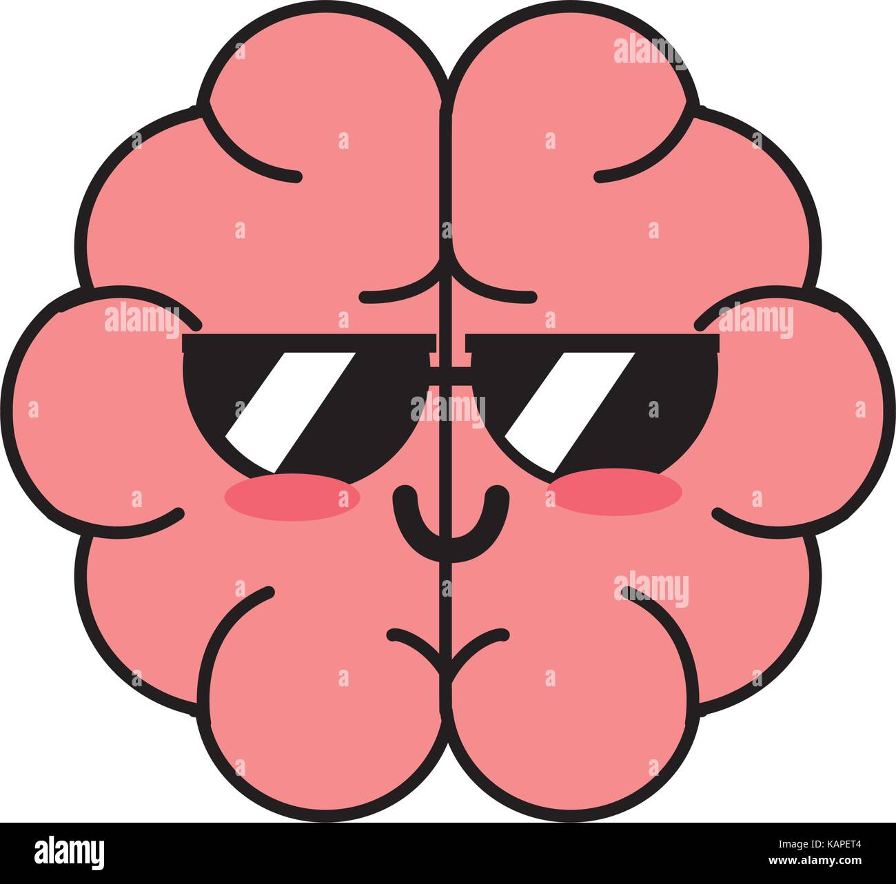kawaii cute funny brain anatomy organ Stock Vector Image & Art - Alamy