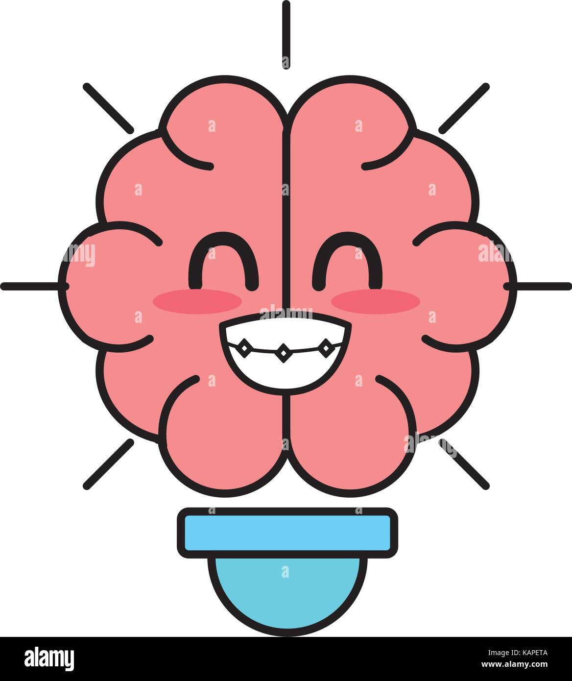 kawaii cute tender brain bulb idea Stock Vector Image & Art - Alamy