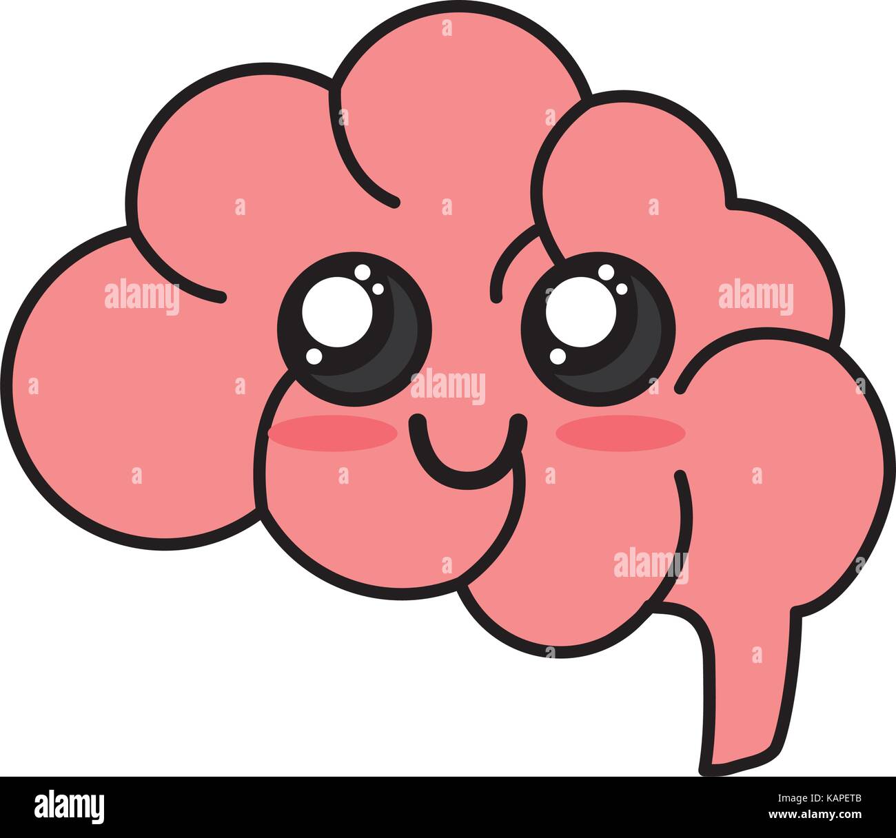 kawaii cute happy side brain Stock Vector Image & Art - Alamy