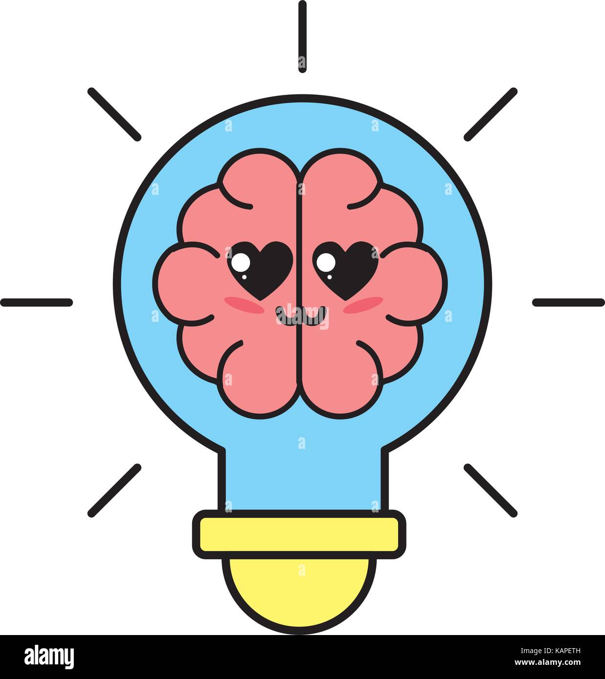 kawaii cute tender brain bulb idea Stock Vector Image & Art - Alamy