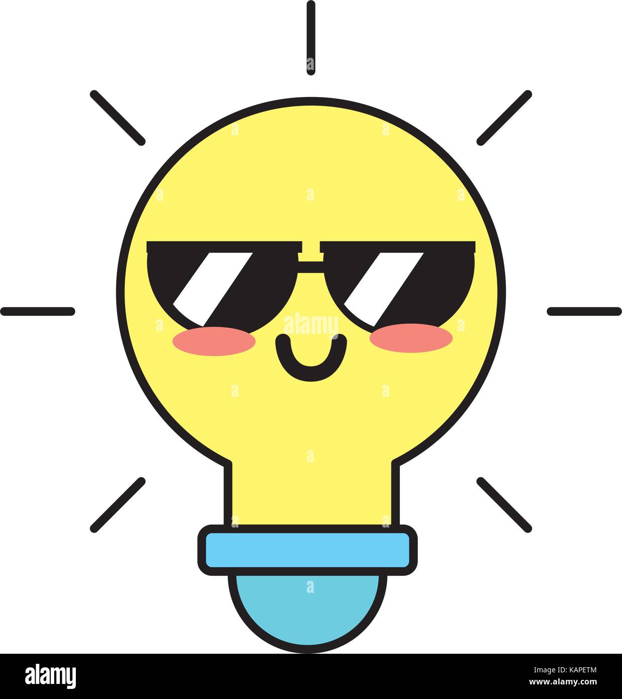 kawaii cute funny bulb idea Stock Vector Image & Art - Alamy