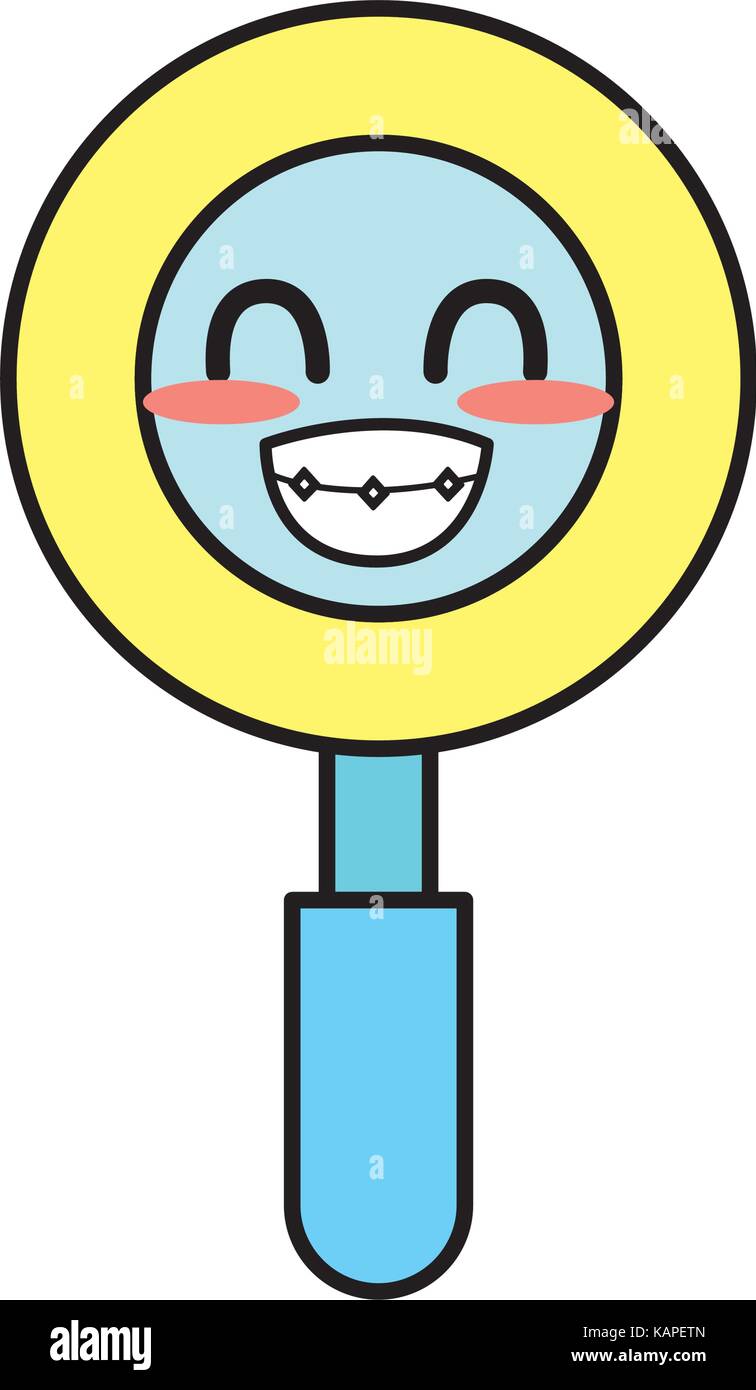 kawaii cute happy magnifying glass Stock Vector Image & Art - Alamy