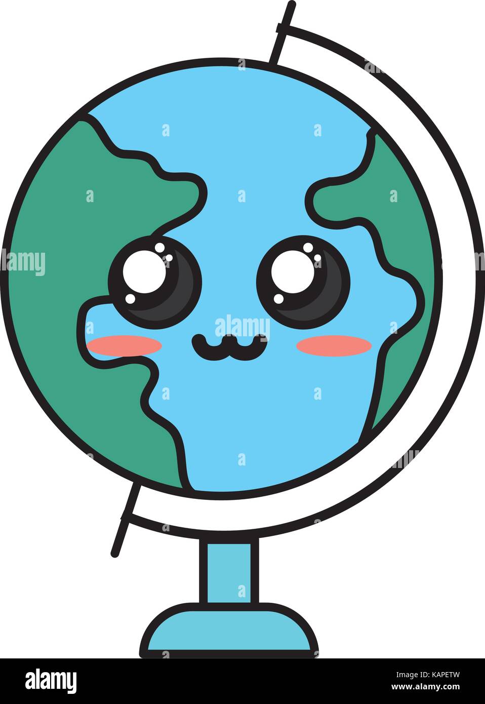 kawaii cute tender global map desk Stock Vector Image & Art - Alamy