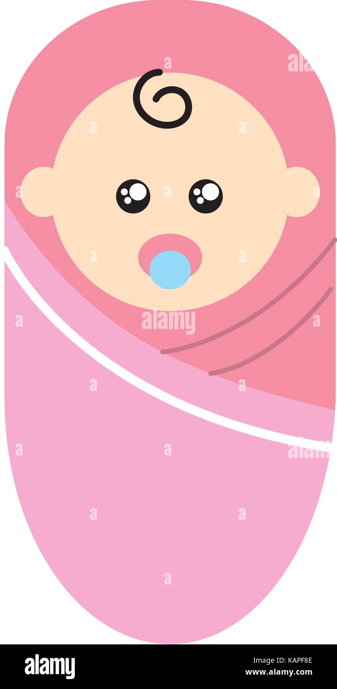cute baby with pacifier design and blanket Stock Vector Image & Art - Alamy