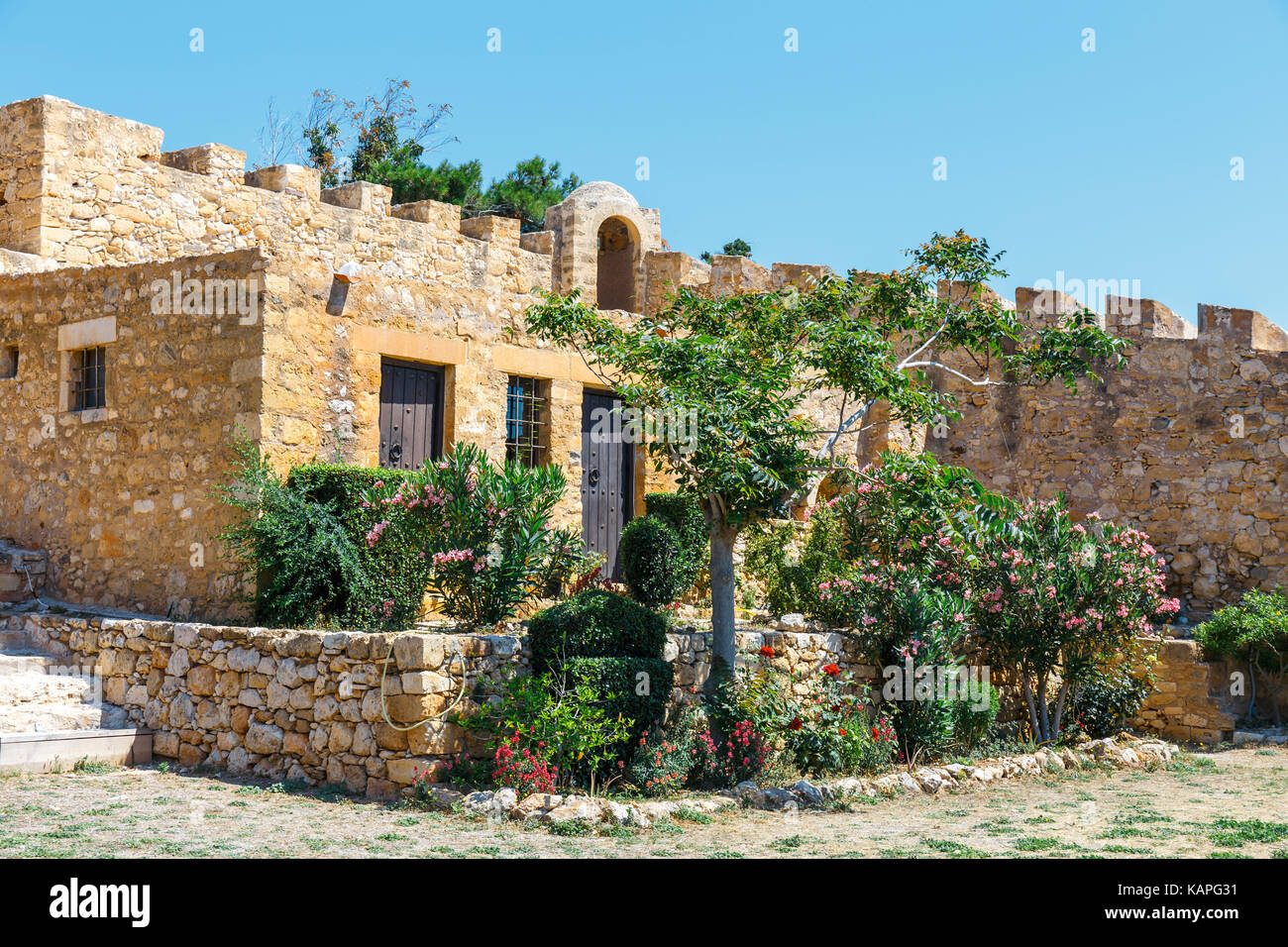 View of the historic venetian fort of Kazarma. Sitia, Crete Stock Photo ...