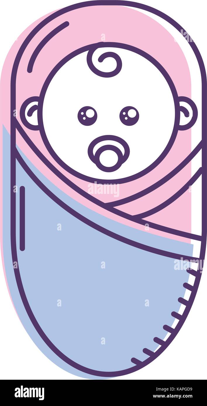 cute baby with pacifier design and blanket Stock Vector Image & Art - Alamy