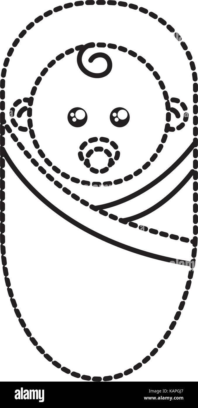 dotted shape cute baby with pacifier design and blanket Stock Vector ...
