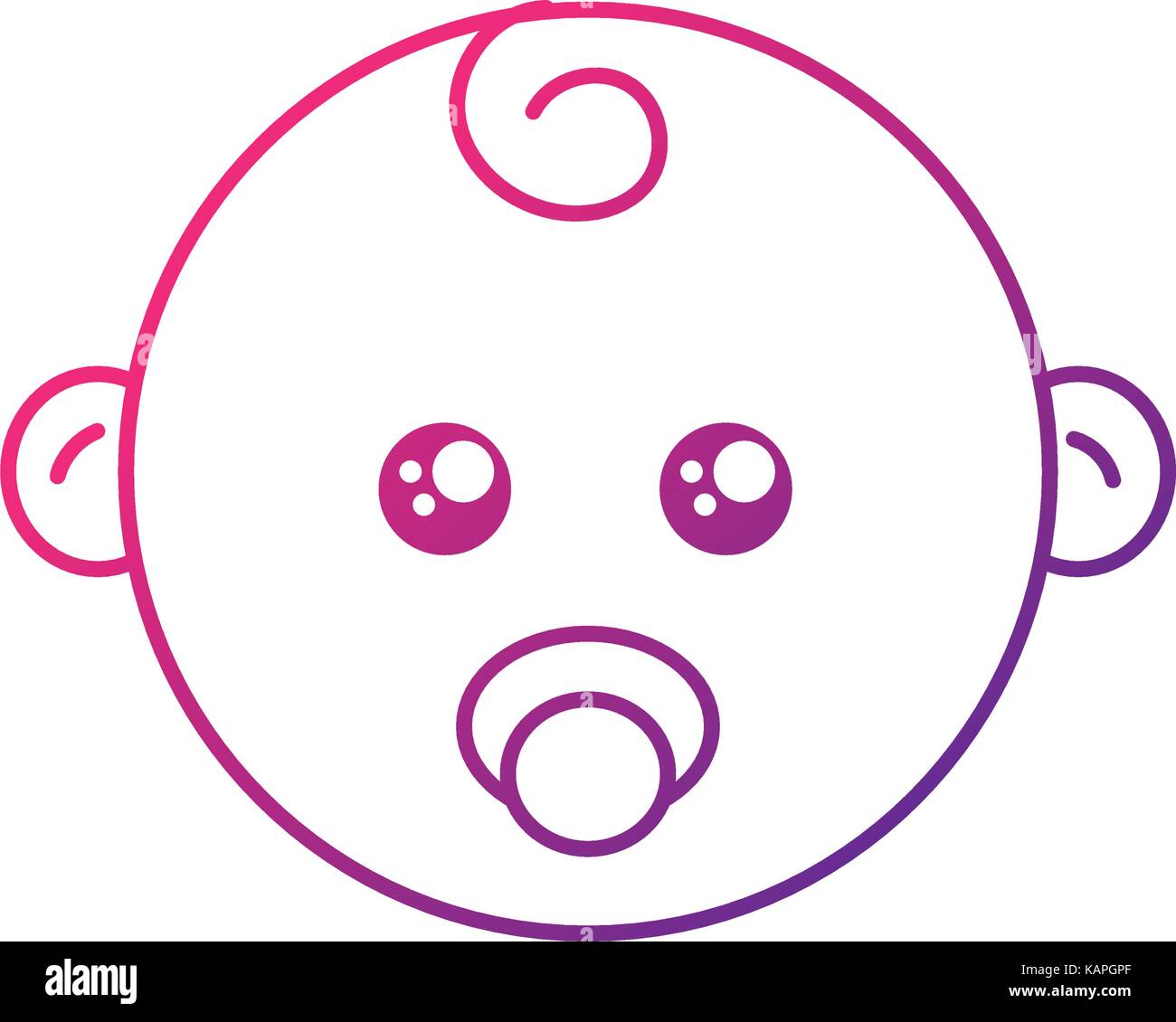 line baby head with acifier design Stock Vector Image & Art - Alamy