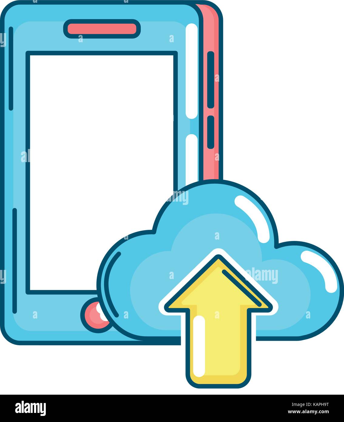 smartphone technology with cloud data icon Stock Vector Image & Art - Alamy