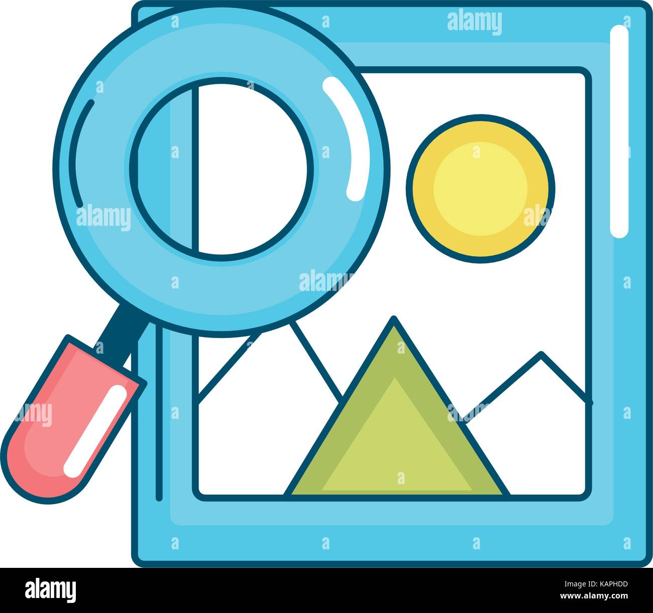 frame picture with magnifying glass icon Stock Vector Image & Art - Alamy