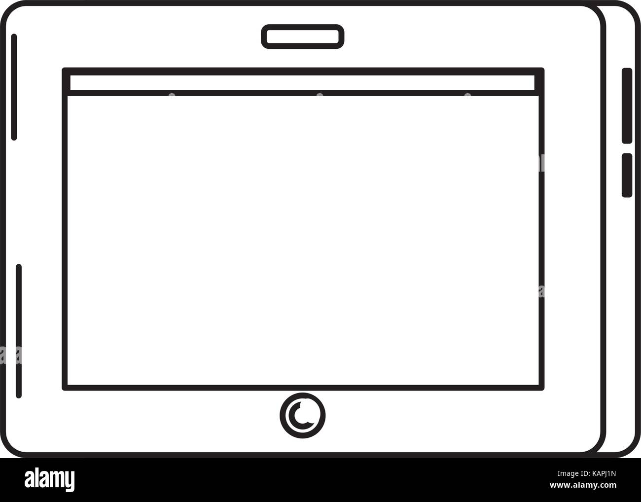 line tablet technology touch and digital screen Stock Vector Image ...